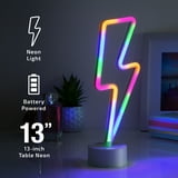 BrightSide 13" Multicolor Lightning Shaped LED Neon Table Light ...
