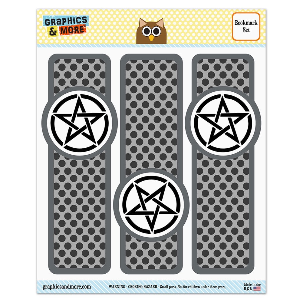 Pentagram Pentangle Star Wiccan Witch Glossy Laminated Bookmarks - Set ...