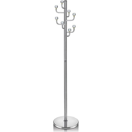 Coat Rack, Stainless Steel Coat Stand, Free Standing Hall Coat Holder ...