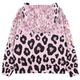 BZSMCE Pink Sparkly Glitter Leopard Print Hoodie Casual Pullover ...