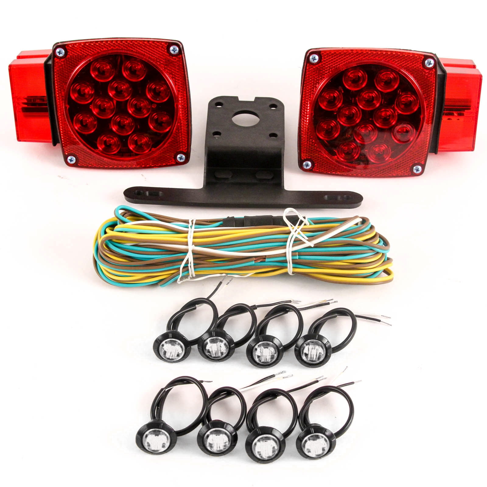 Red Hound Auto LED Submersible Square Light Kit Trailer 80 inches Boat ...