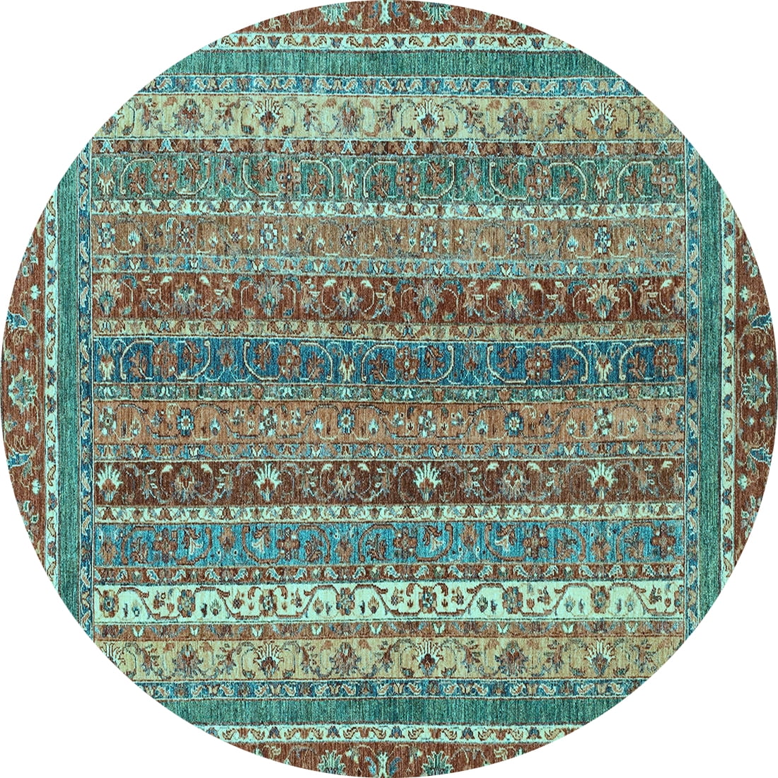 Ahgly Company Indoor Round Abstract Light Blue Modern Area Rugs, 5 ...