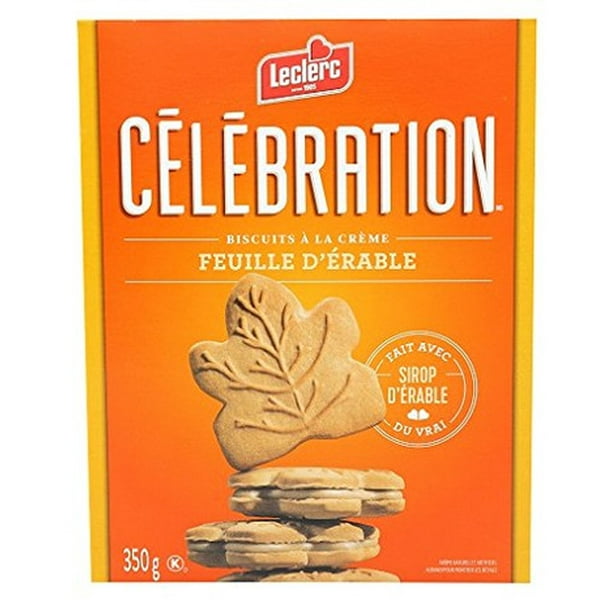 Leclerc Celebration Maple Leaf Creme Cookies, 350g/12.3 oz., (Imported ...