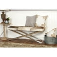 DecMode Stainless Steel Bench with Hair on Hide Seat, Beige - Walmart.com