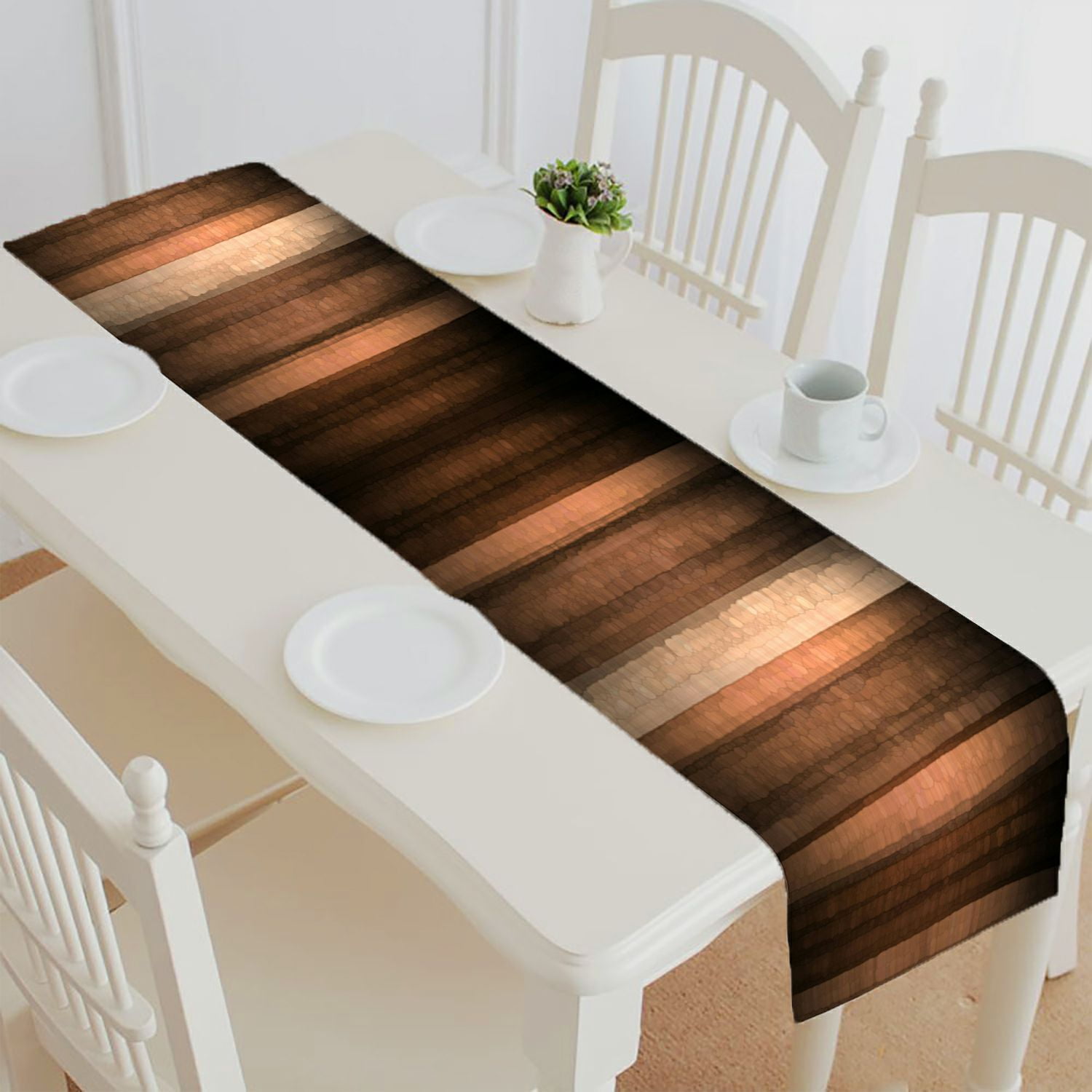 ABPHQTO Orange Copper And Pale Peach Abstract Cool Glass Table Runner ...
