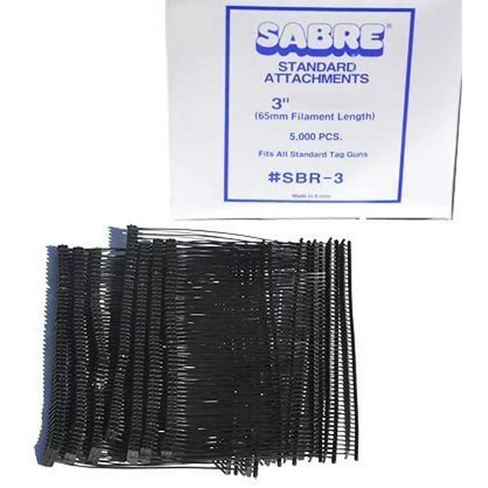 500 Standard Tagging Tag Gun Fasteners Pin Barb Size: 3" Black Sabre ...