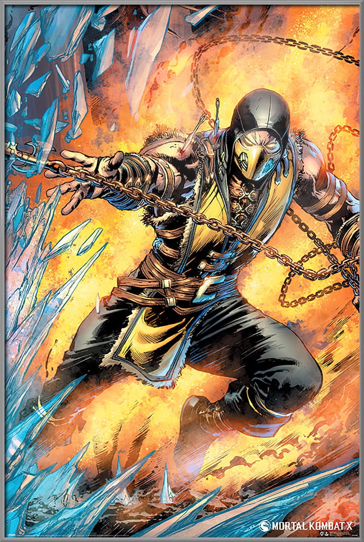 Mortal Kombat - Framed Gaming Poster (Scorpion) (Size: 24" x 36 ...