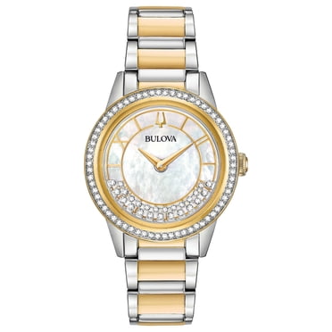 Bulova Women's Diamonds Black MOP Dial Stainless Steel Bracelet Watch ...