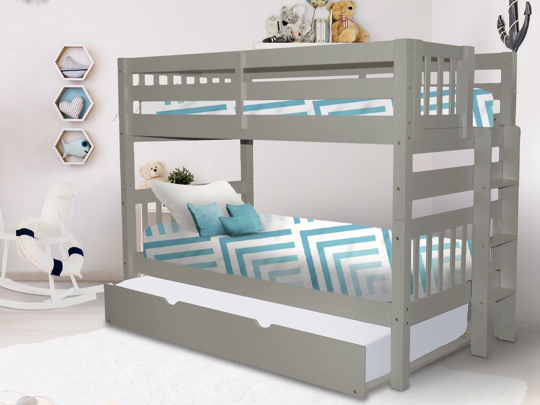 Bunk Bed Store Bedz King Bunk Beds Twin Over Full Mission Style With
