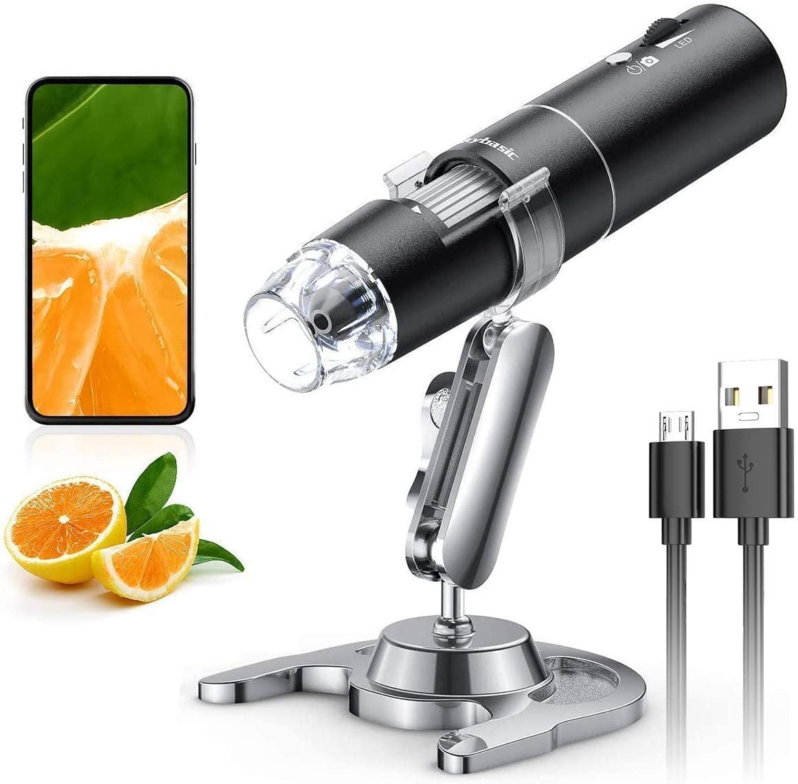 Wireless Digital Microscope, Skybasic 50X to 1000X WiFi Handheld Zoom ...