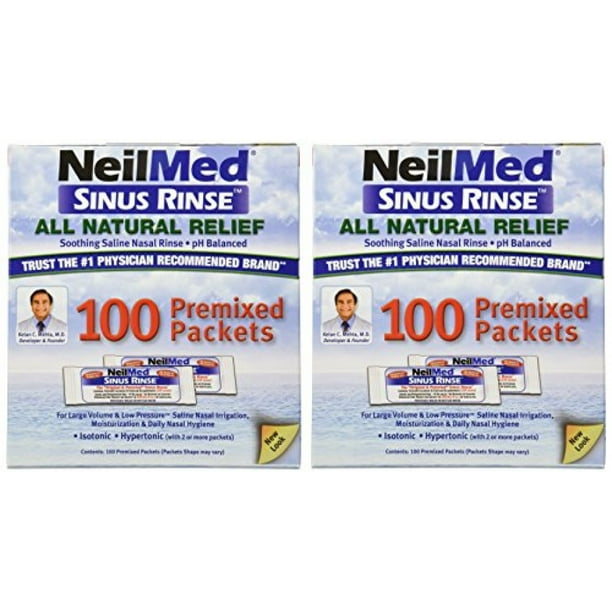 NeilMed Sinus Rinse 100 Salt Premixed Packets for Allergies & Sinus ...