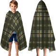Brown and Yellow Checkered Pattern Teens Hooded Bath Towel Wrap for ...