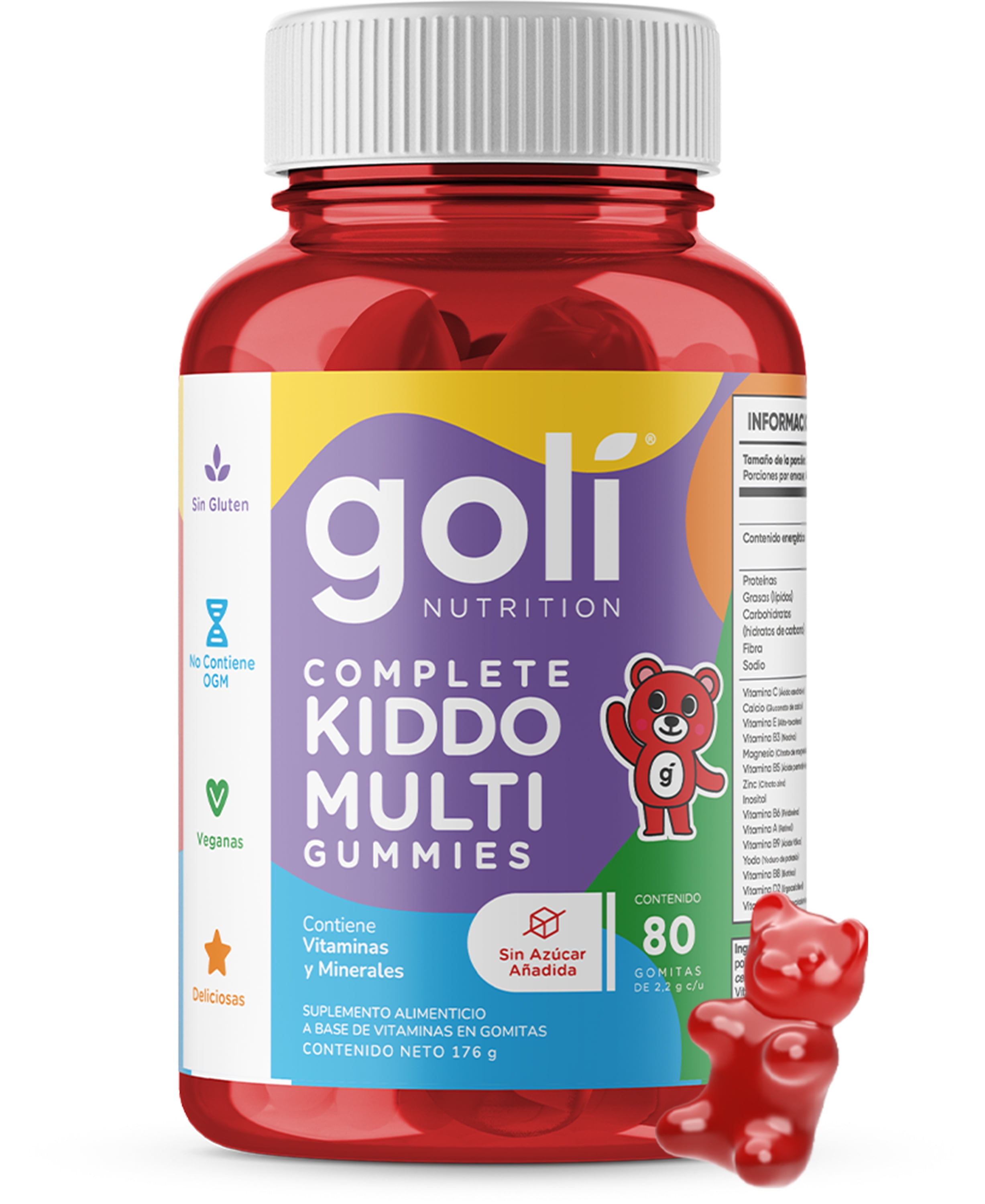 GOLI Kids Gomitas Veganas Orgánicas para Niños | 80 Gomitas Sabor ...