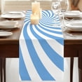 Blue White Burlap Cotton Table Runner 13x72 Inches Long, Farmhouse ...