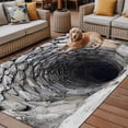 Gray Stone Well Outdoor Rug 3x5 ft Rustic Realistic Nature Industrial ...