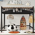 Leumius Queen Size Loft Bed,Metal Loft Bed with Storage Baskets and ...