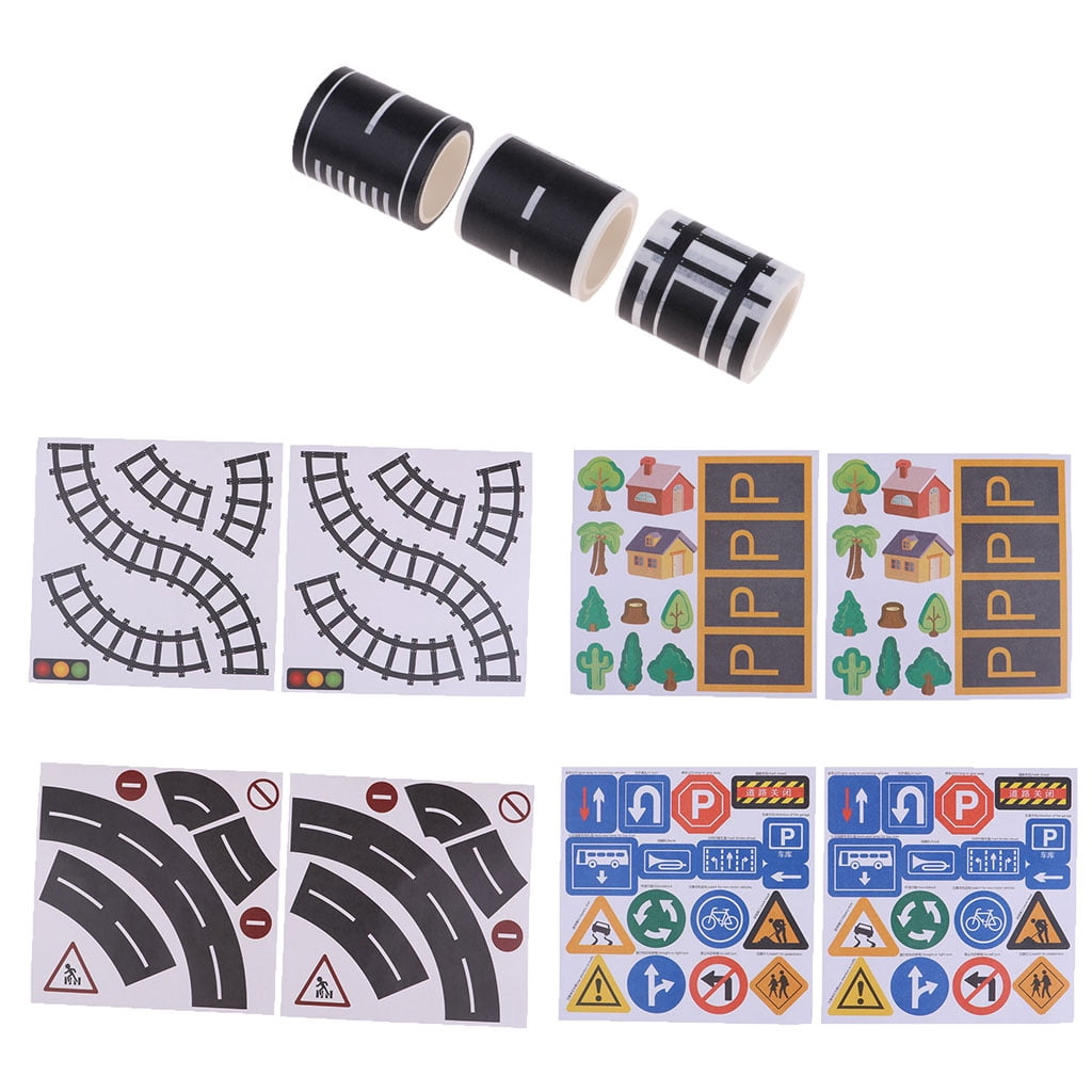 Play Traffic Signs Traffic Track Removable Sticker for Kid Toy Car ...
