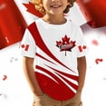 Big Boys Tops Printed Tees Maple Leaf Embroidery Pattern Patriotic Tops ...