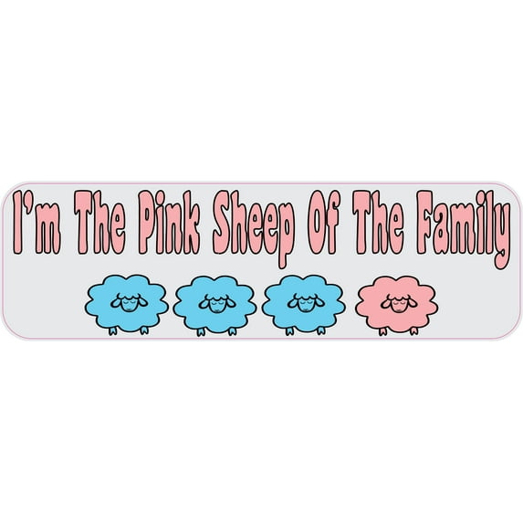 10in x 3in Pink Sheep Vinyl Bumper Sticker Lamb Decal Window Ewe ...