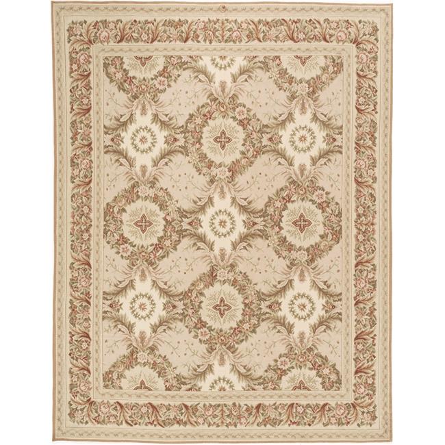 Aubusson Weave 982890 8 x 10 ft. Gueret Flat Woven Area Rug, Pink ...