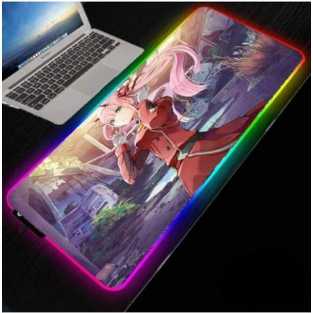 s Zero Two Anime Girl Gaming RGB Large Gamer Computer Mousepad Led ...