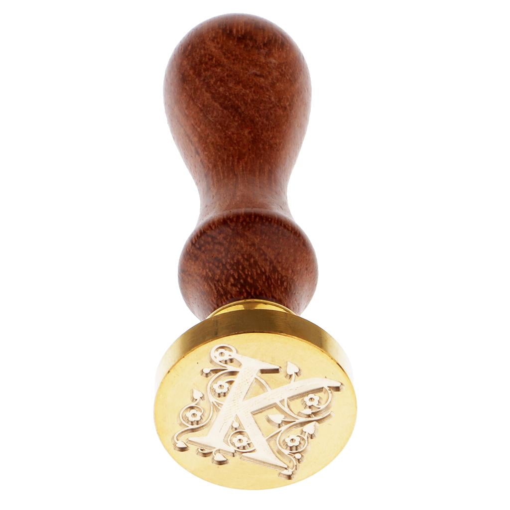 Engraved Stylish Alphabet Stamp W/ Wooden Handle Stick For Art Crafts ...