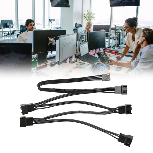 2 Pack PWM Fan Hub Splitter, PWM Fan Extension Cable Professional 4 Pin ...