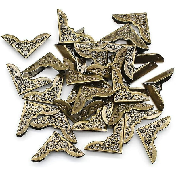 50 pcs Retro Book Corner Protectors Side Length 30MM Print Antique Book ...