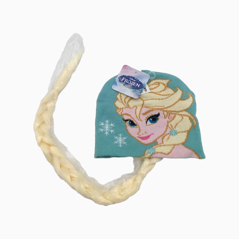 Disney Frozen Girl's Cap Elsa Knit Winter Beanie Hat Blonde Hair Braid ...