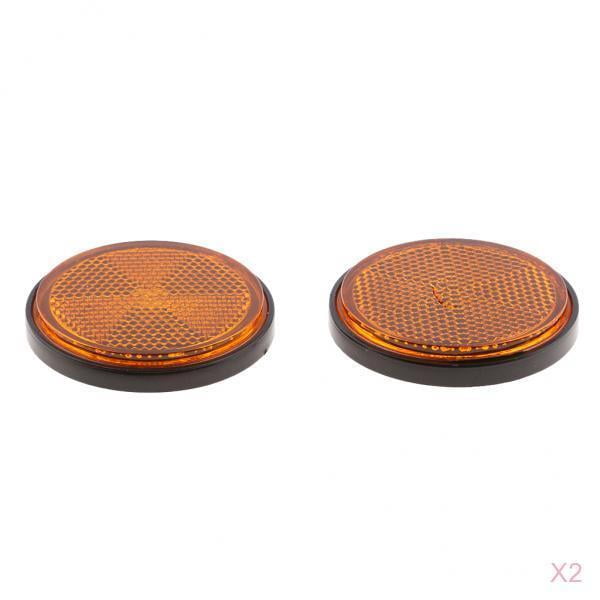 2x 2 Pieces Motorcycle Round Reflectors Red Universal Round Reflectors ...