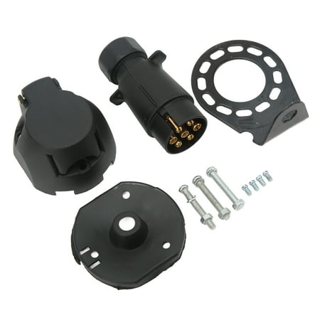 7 Pin Wire Connector, Trailer Plug Socket ABS Housing With Mounting ...