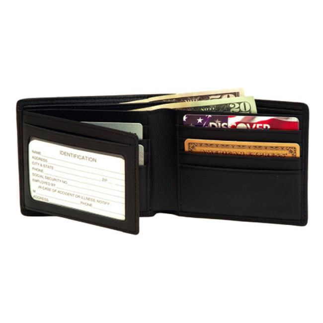RFID Blocking Men's Bifold Wallet with Double ID Flap in Genuine ...