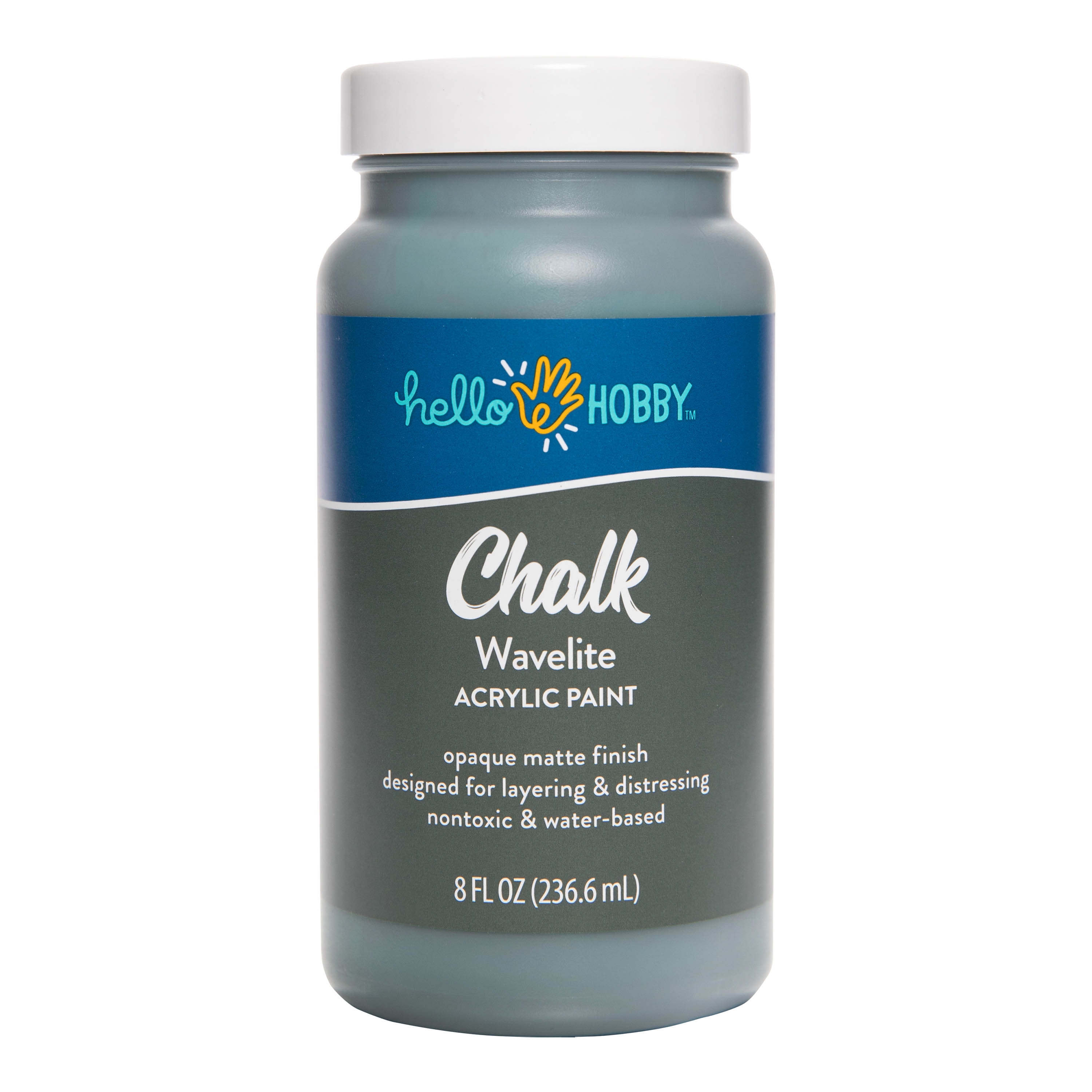 Hello Hobby Chalk Acrylic Paint, Ultra Matte, Wavelite, 8 fl oz ...