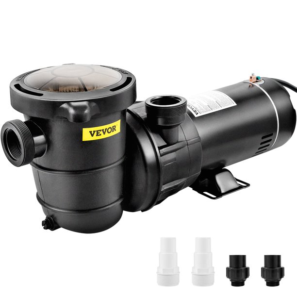 VEVOR Swimming Pool Pump, 2HP 115V, 1500W Single Speed Pumps for Above ...