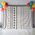 Bohemia Geometric Backdrop for Photography, Beige Grey Blue Stripe ...