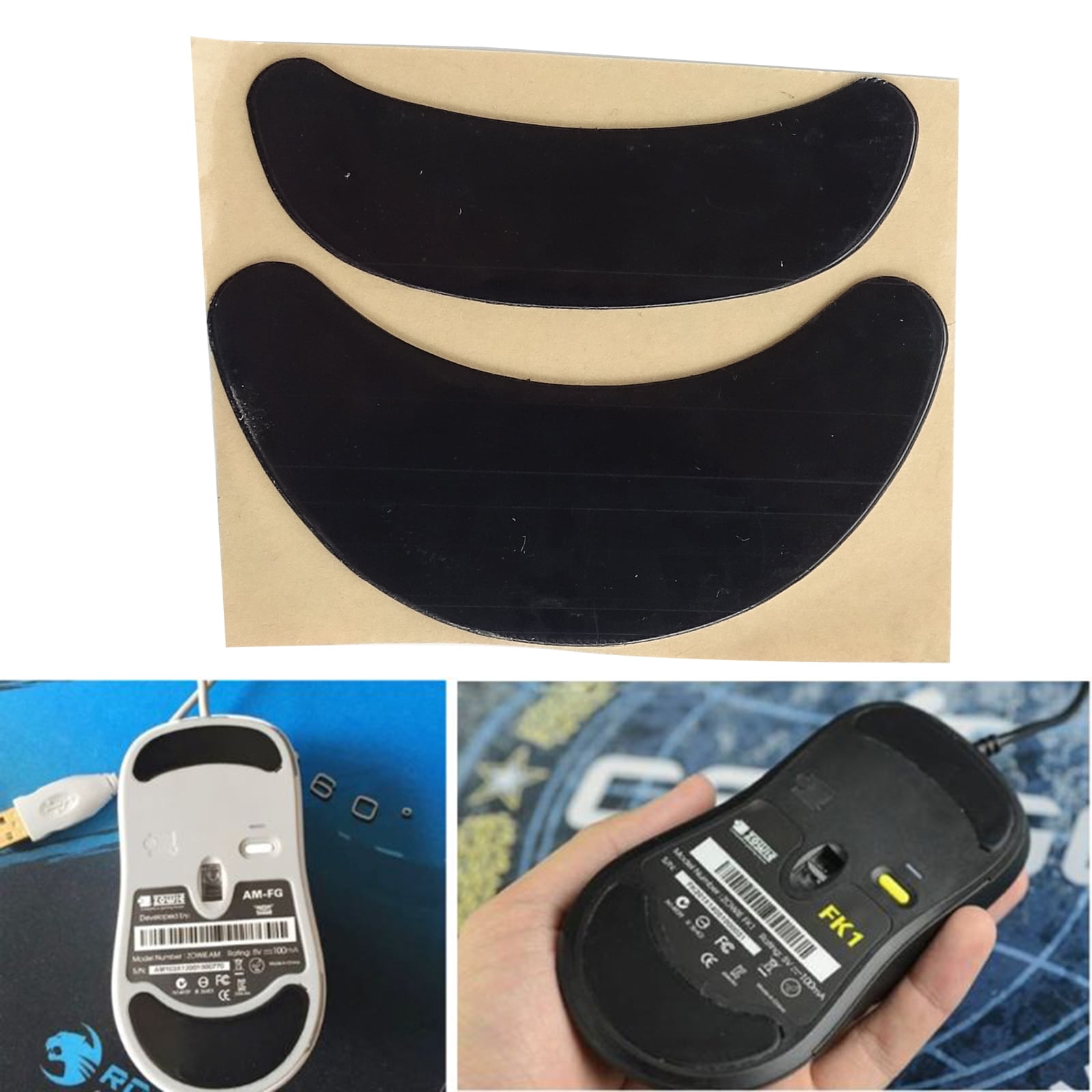 Buy Gaming Mouse Skates Rounded Edges Mice Feet for Zowie ZA12 FK1 FK2 ...
