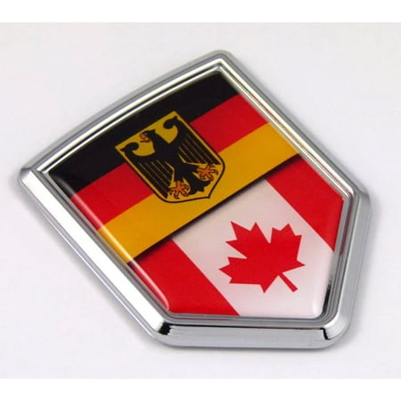 Germany Canada German Canadian Flag Car Chrome Emblem Decal Bike ...