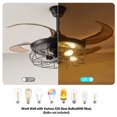 48 Inch Retractable Ceiling Fan with Lights and Remote, Industrial ...