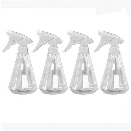 Pack of 4 Clear Empty Plastic Spray Bottles, Refillable Water Spray ...