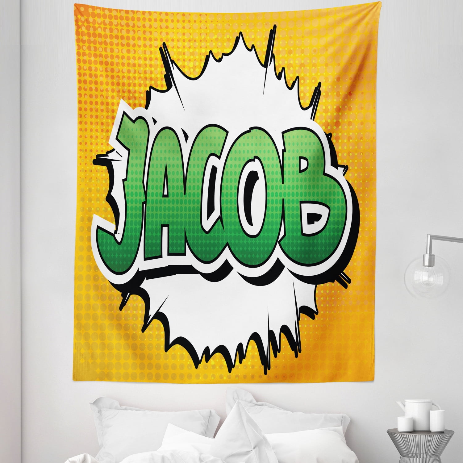 Jacob Tapestry, Personal Male Name in Green Shades on Comic Burst ...