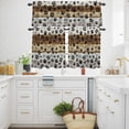 Animal Paw Print Kitchen Curtains Set for Windows, Dog Claws Pattern ...