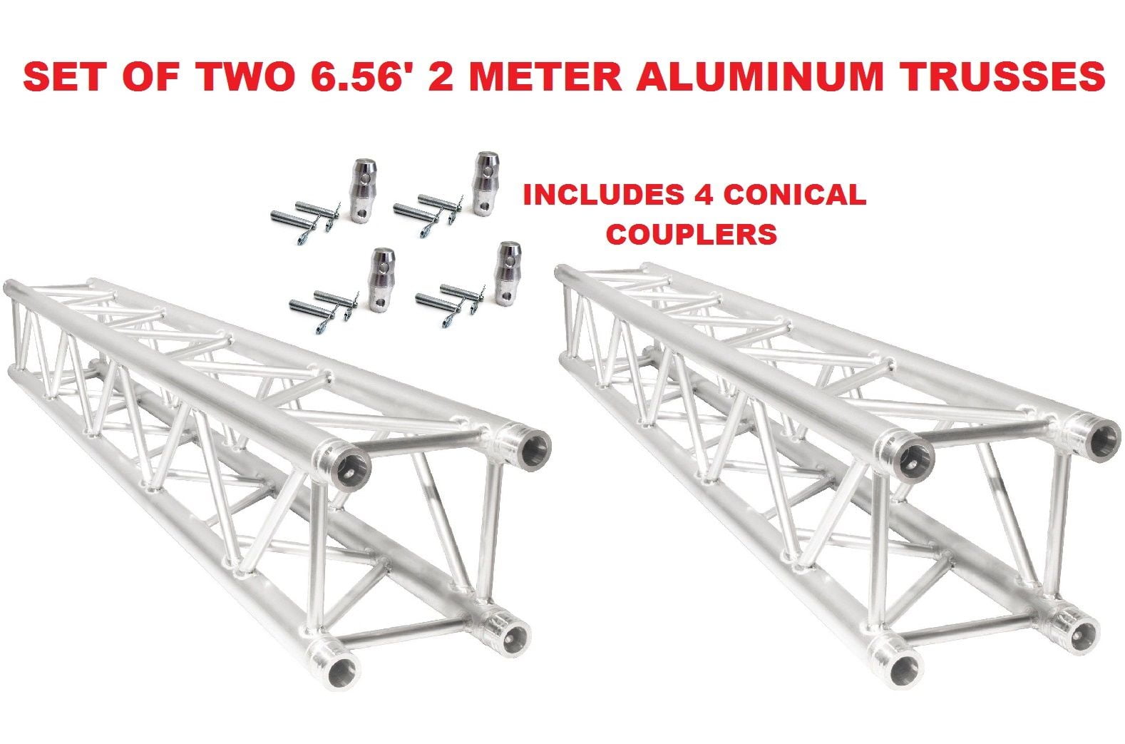 SET OF TWO (2) PAIR 6.56FT (2 METERS) STRAIGHT SQUARE ALUMINUM TRUSS ...