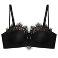 Comfortable Bras for Women Satin Demi Cup Small Bust Push Up Thick Pad ...