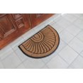 Sunburst Half Moon Tapered Edge Black 24"X36" Large Rubber and Coir Mat ...