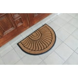Sunburst Half Moon Tapered Edge Black 24"X36" Large Rubber and Coir Mat ...