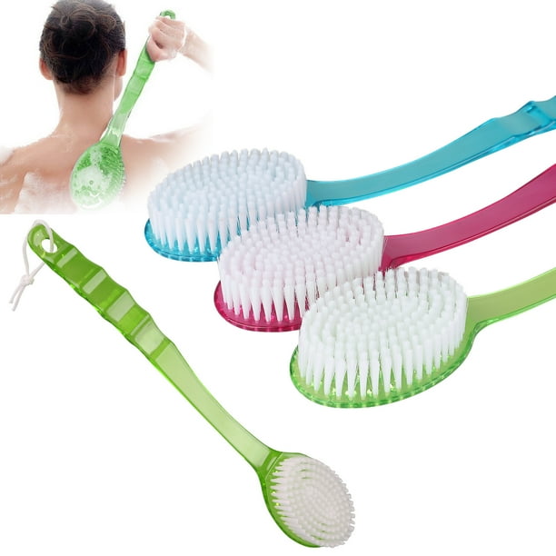 TSV 14.2" Exfoliating Shower & Bath Body Brush - Soft Bristles, Long ...