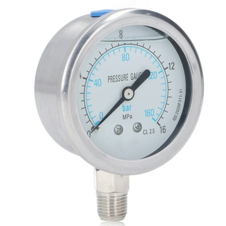 Pressure Gauge, Multi Purpose 1/4in NPT Vacuum Pressure Meter Corrosion ...