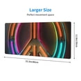 Hippie Neon Peace Sign Vintage Mouse Pad Extended Large Gaming Mousepad ...