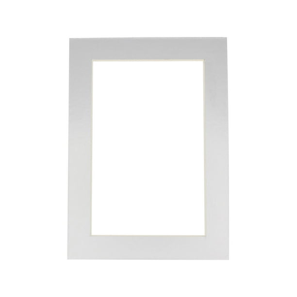 Metallic Silver Acid Free 12x18 Picture Frame Mats with White Core ...