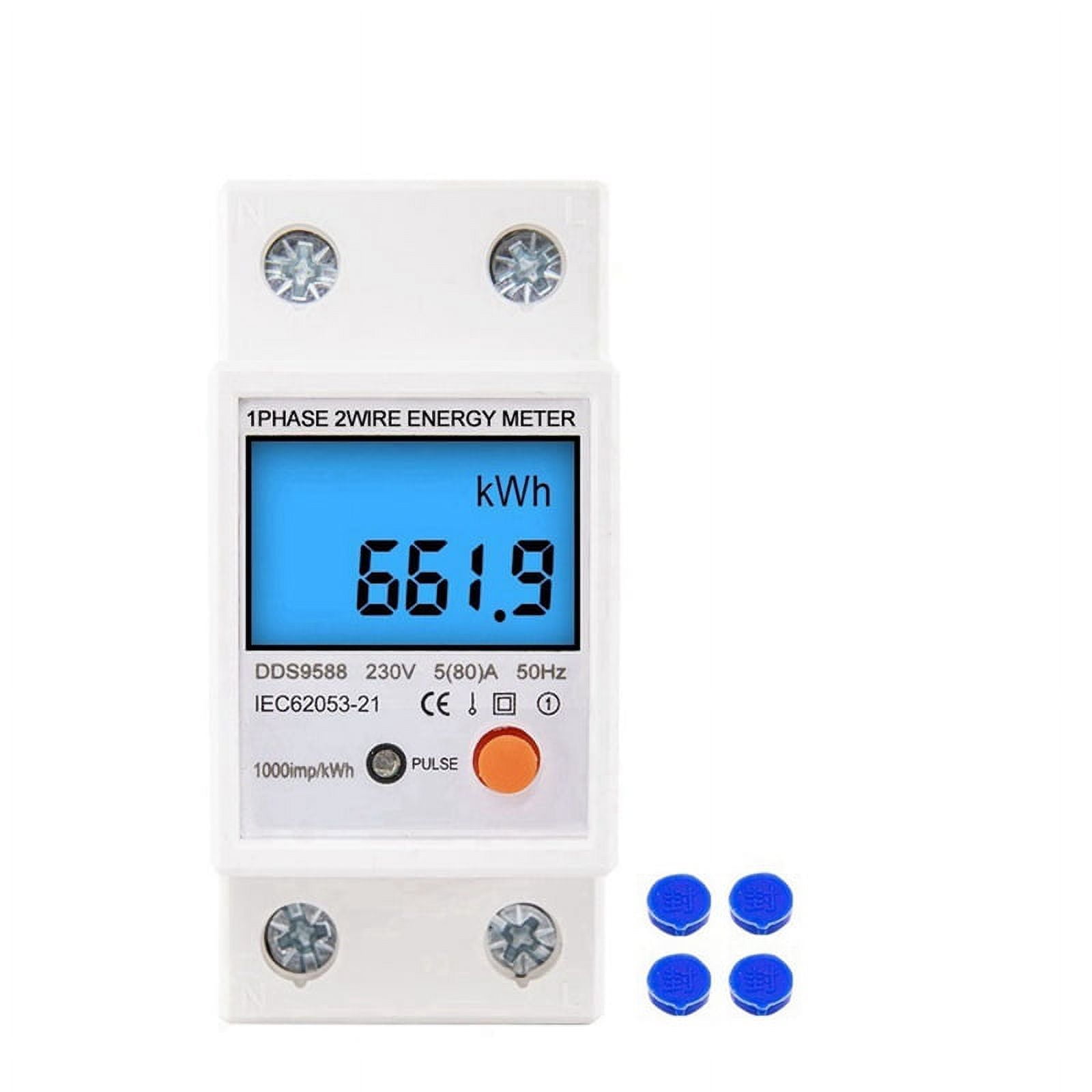 Medidor de energía monofásico con reinicio a cero y riel DIN de 230 V ...